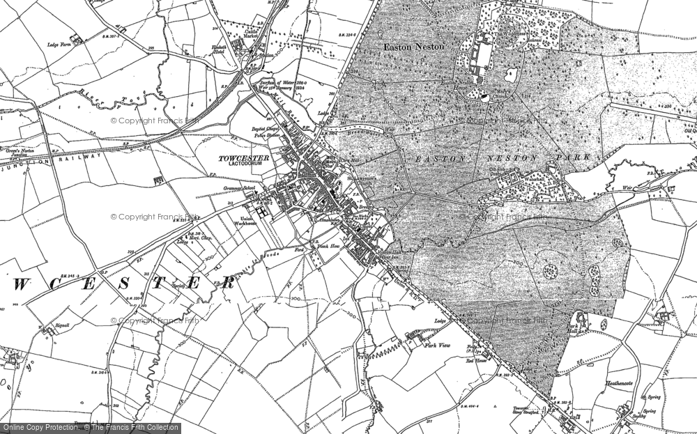 Historic Ordnance Survey Map Of Towcester 1883 Historic Ordnance Survey Map Of Towcester 1883