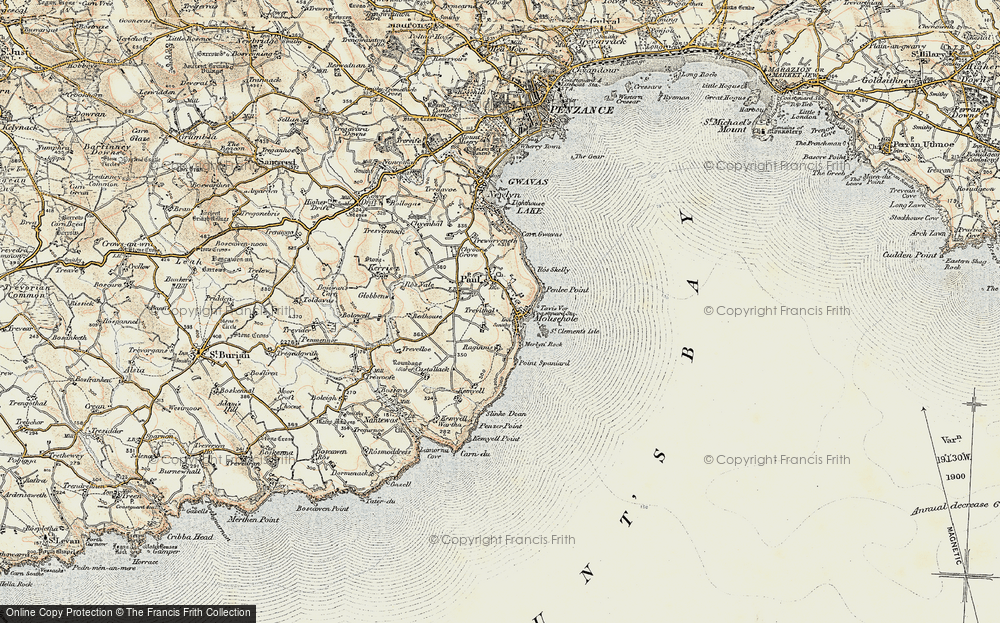 Old Maps of Mousehole - Francis Frith